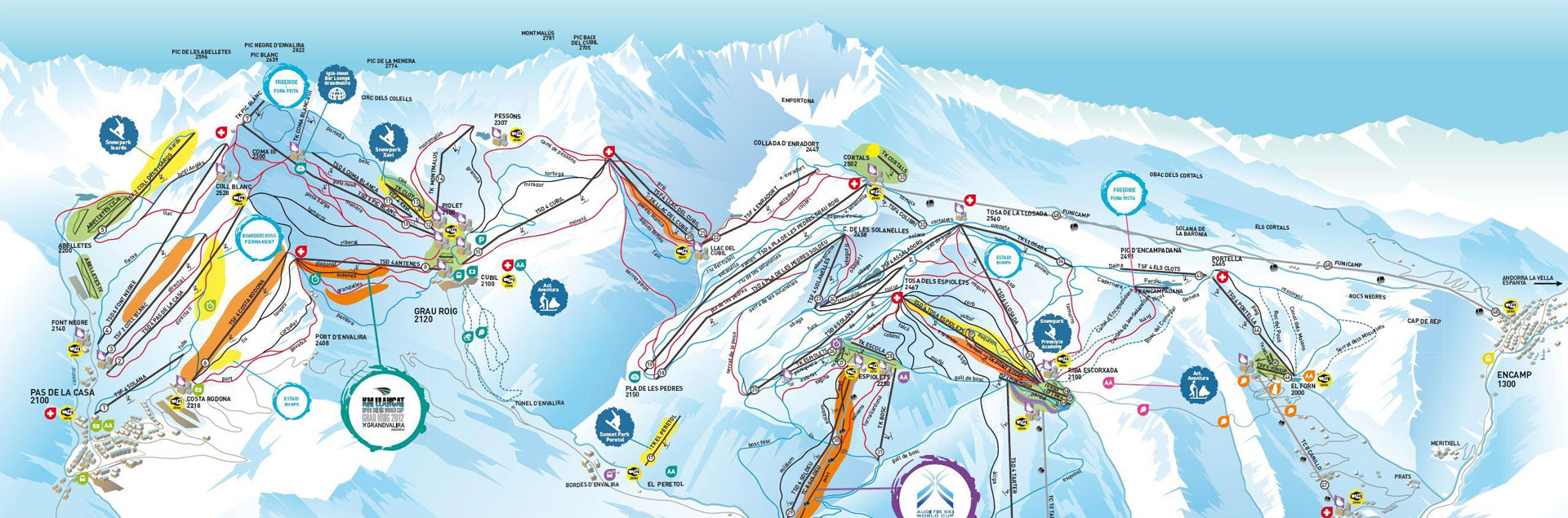 Plan Pistes Grandvalira | SPORT HOTELS ANDORRE